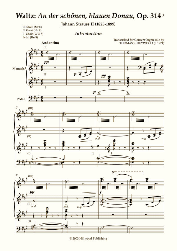 Strauss Jnr/Heywood - Waltz: On the beautiful blue Danube, Op. 314 (Sc ...